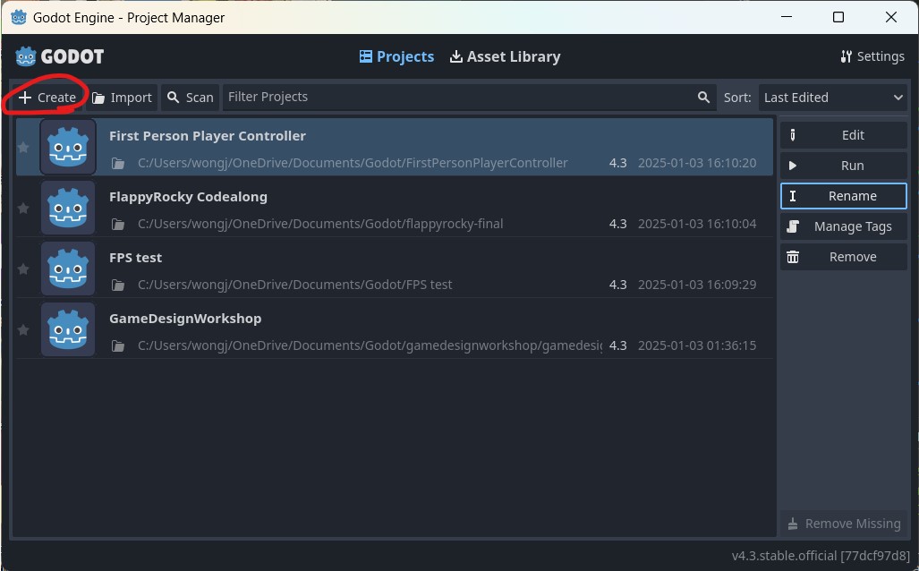 Godot First Person Player Controller