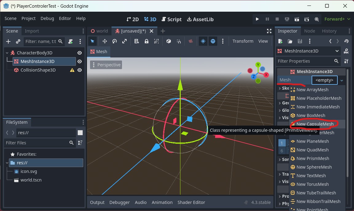 Godot First Person Player Controller
