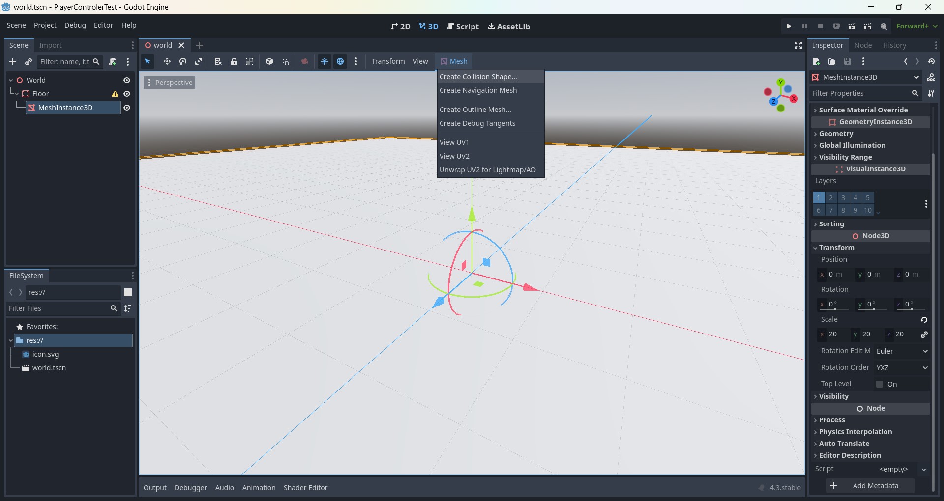 Godot First Person Player Controller