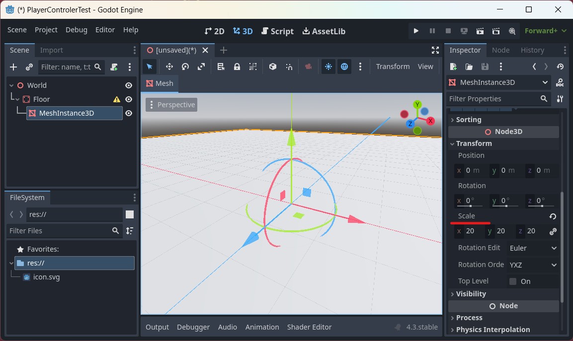 Godot First Person Player Controller