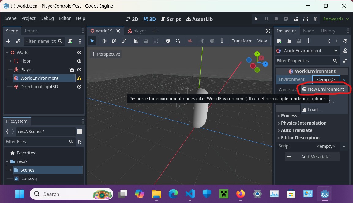 Godot First Person Player Controller